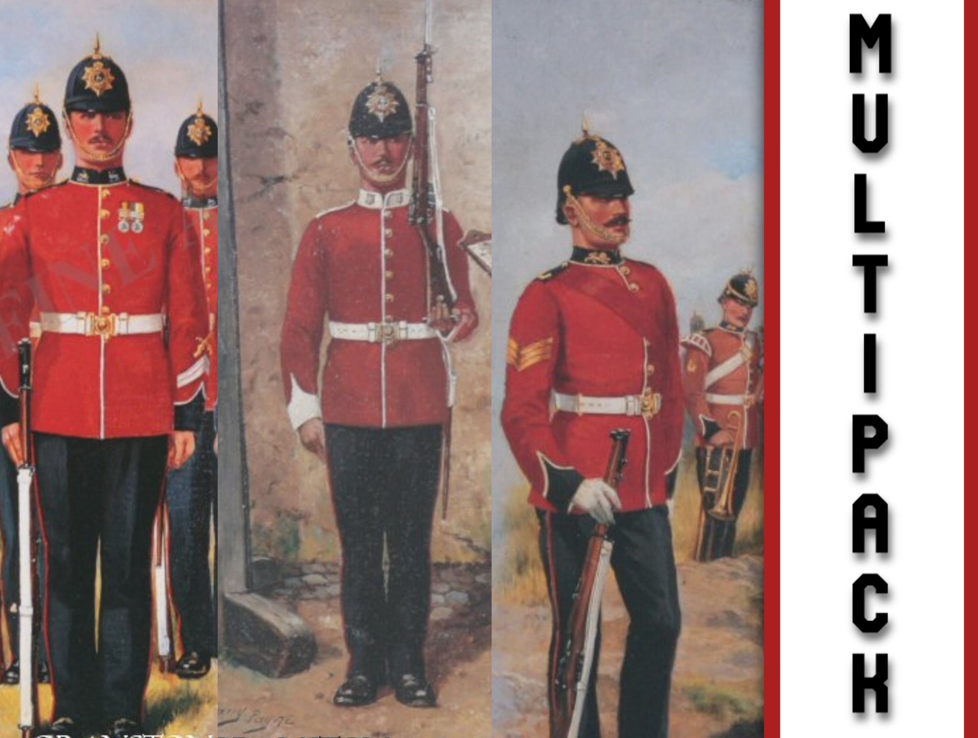 Selection of 3 British Victorian Era Regimental Prints by Harry Payne ...