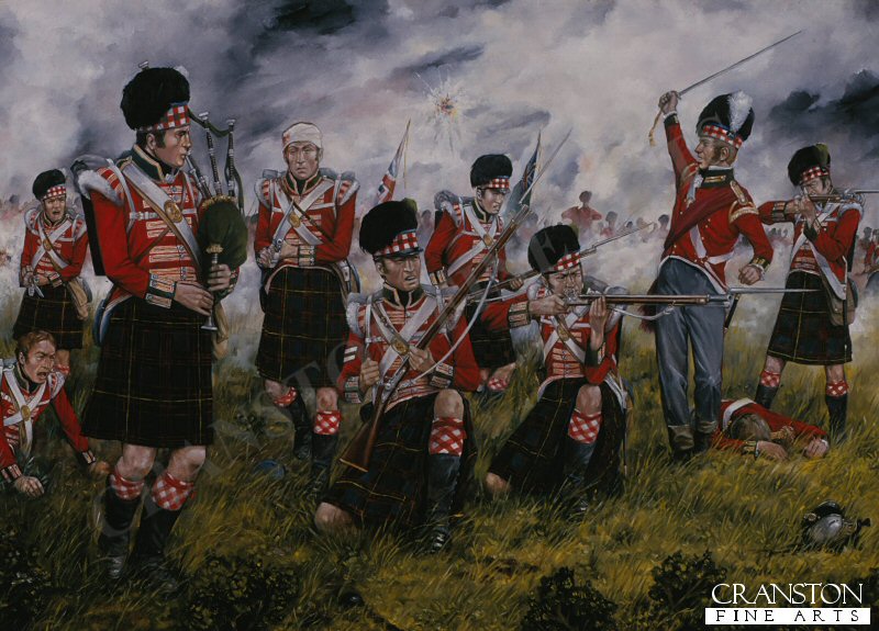 The Cameron Highlanders at Waterloo by Brian Palmer. [Postcard ...