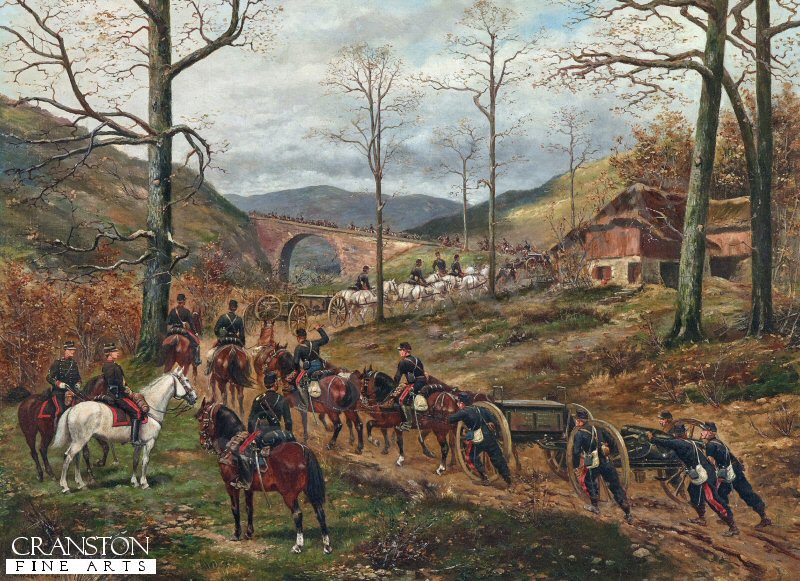 The French 90th Horse Artillery Advancing on Rezonville by Paul Emile ...